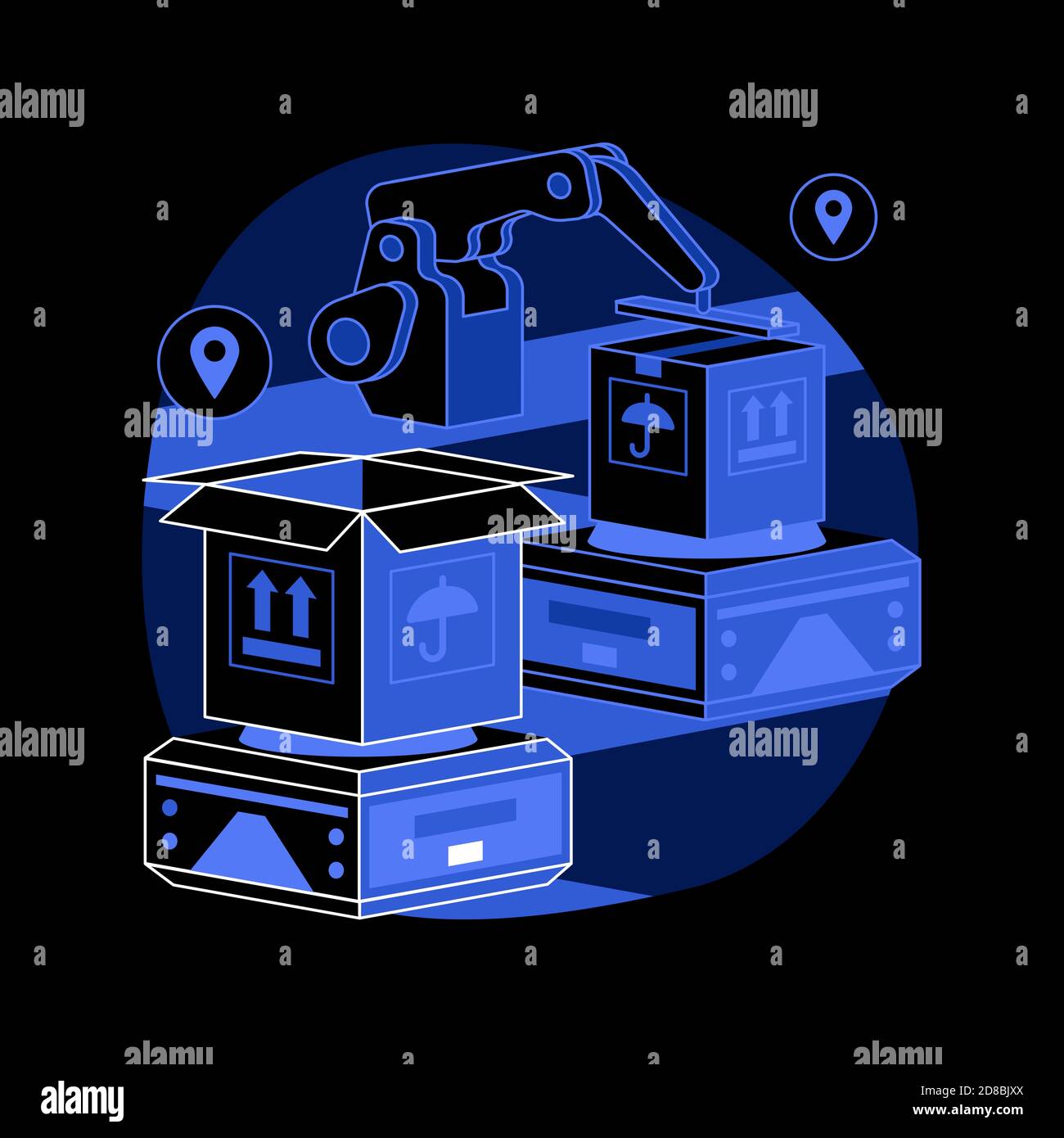 Warehouse robotization abstract concept vector illustration Stock ...