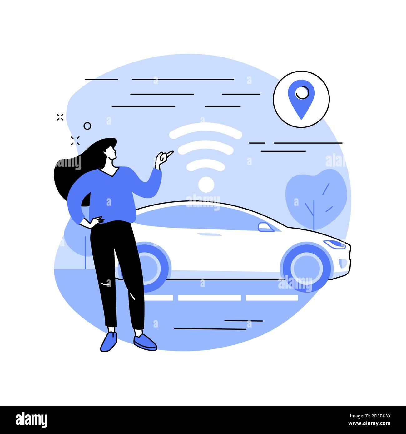 Autonomous car abstract concept vector illustration Stock Vector Image ...