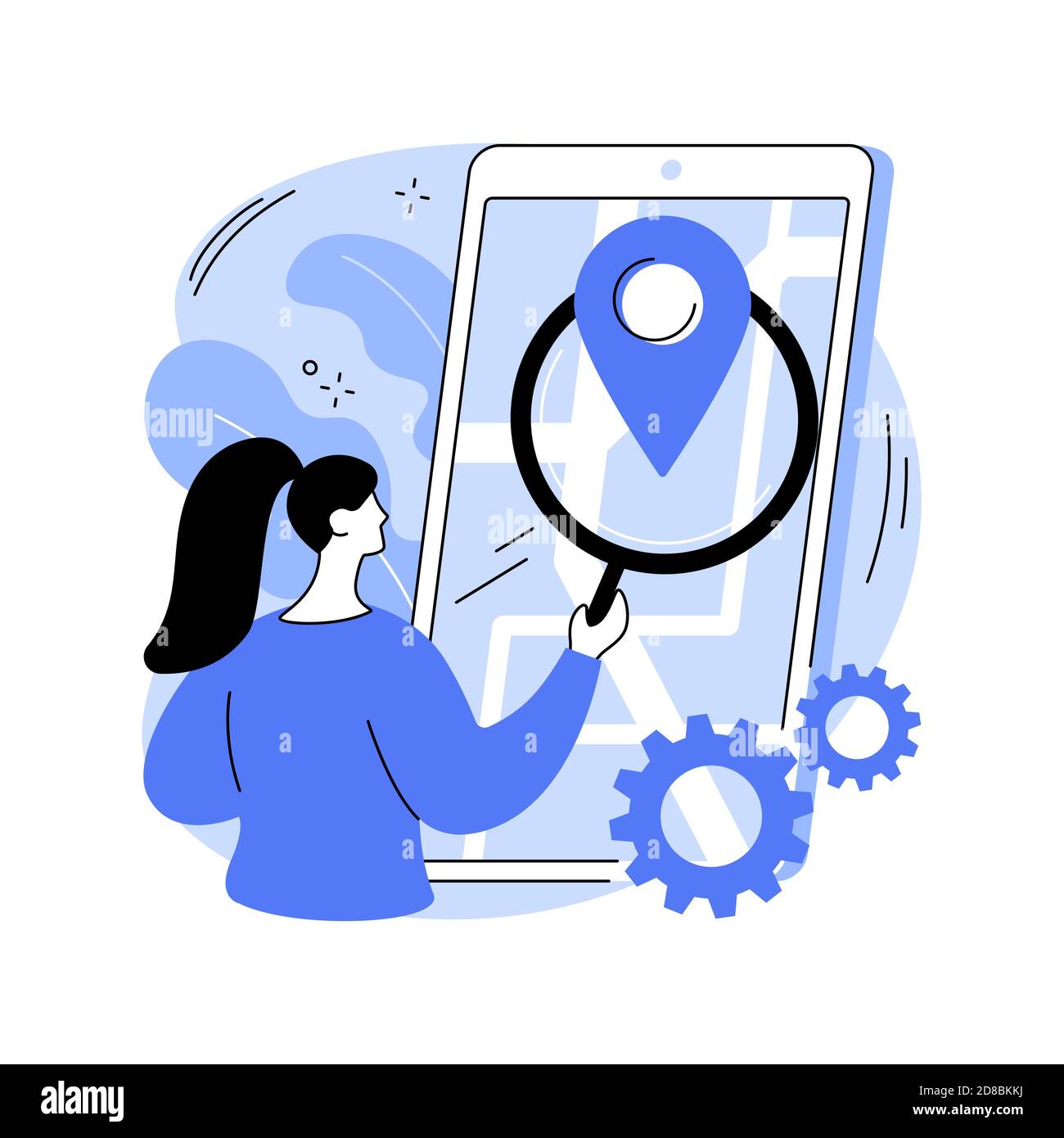 Mobile Tracking Soft Abstract Concept Vector Illustration Stock Vector