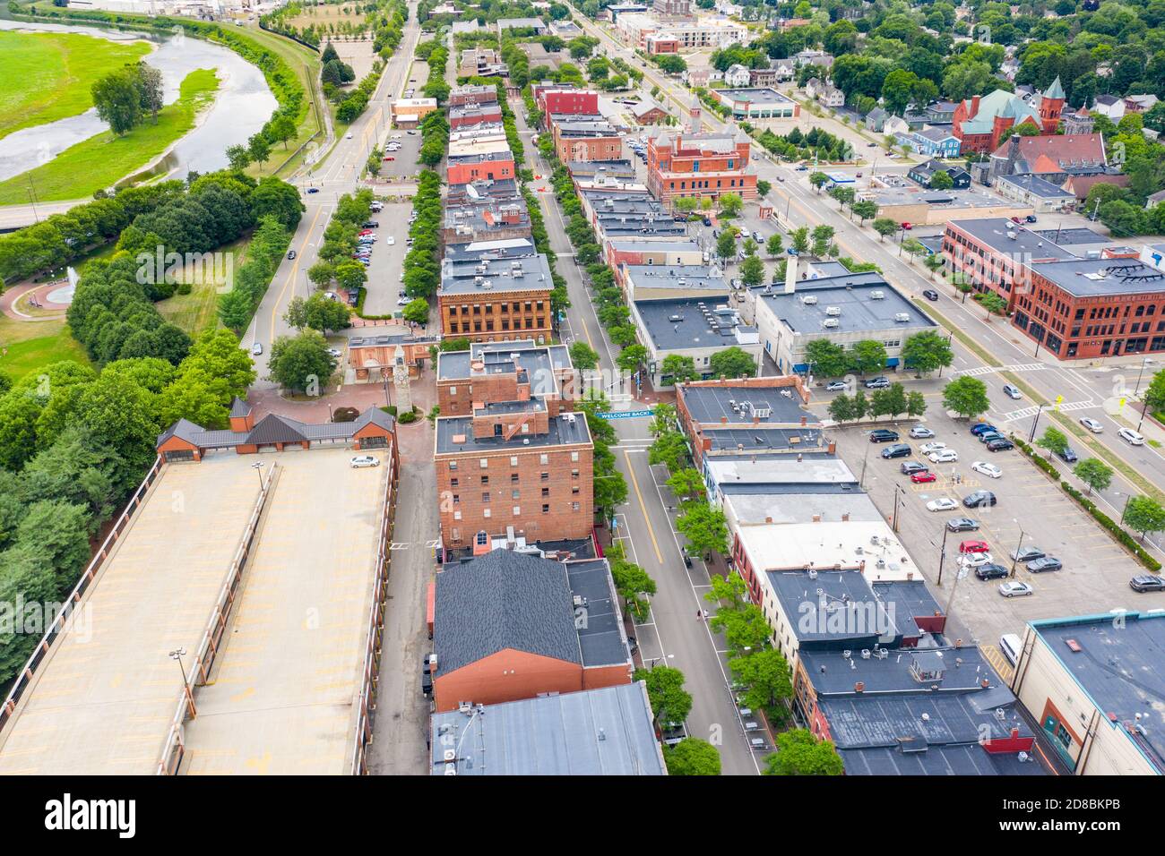 Gaffer District, Market Street, downtown Corning, NY, USA Stock Photo ...