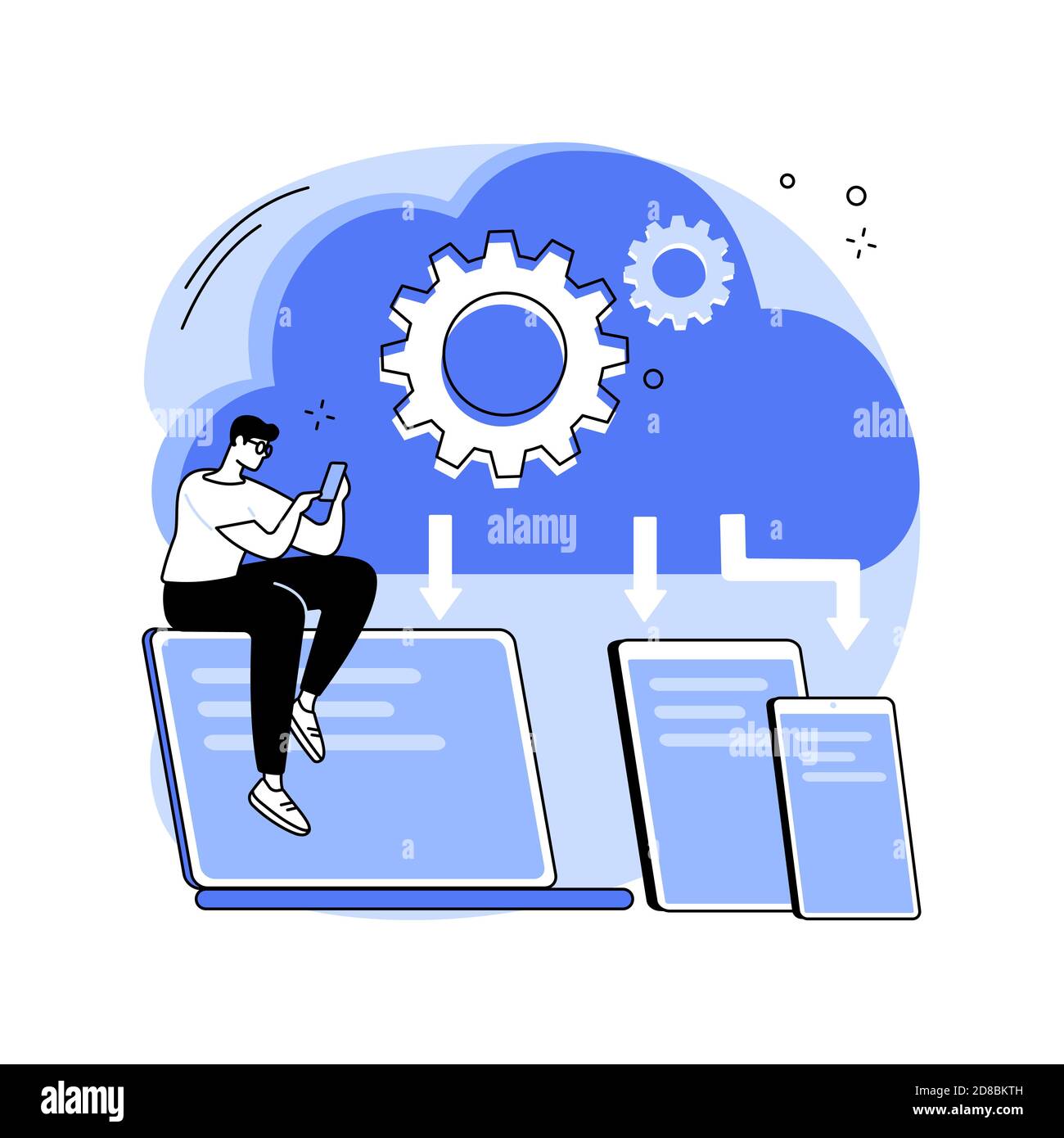 Cloud connection abstract concept vector illustration Stock Vector ...