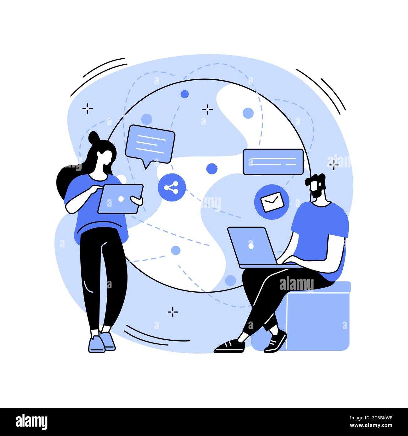 Global web connection abstract concept vector illustration Stock Vector ...