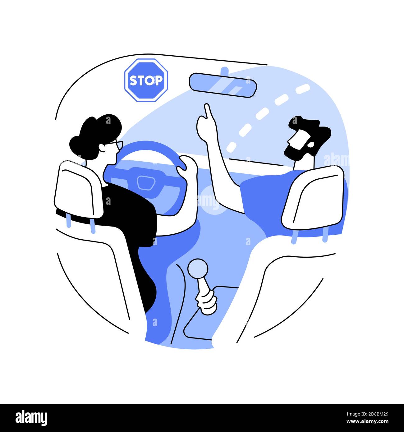 Driving instruction abstract concept vector illustration Stock Vector ...