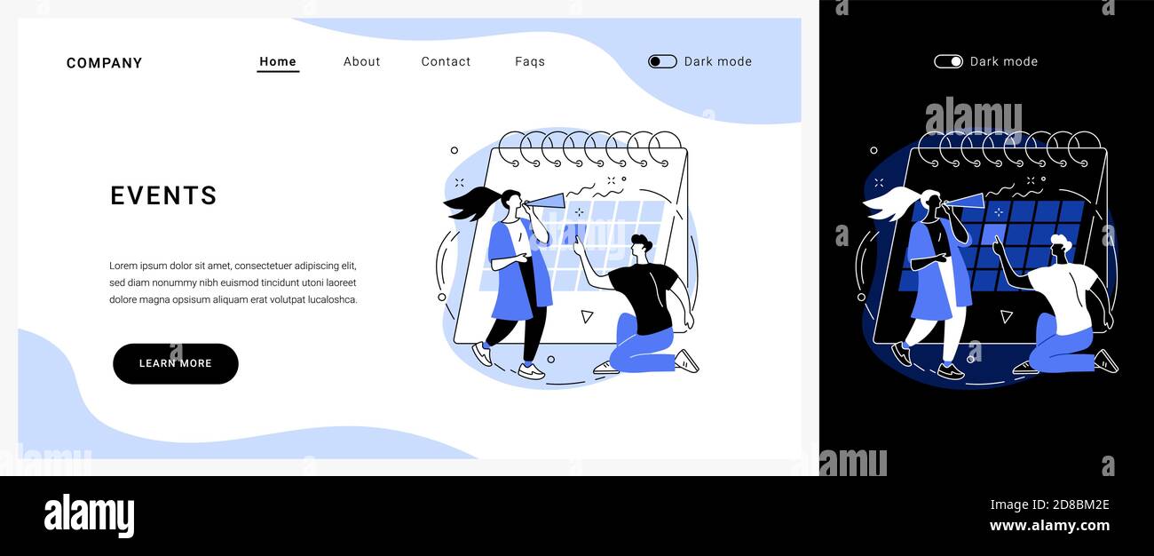 Events vector concept landing page Stock Vector Image & Art - Alamy