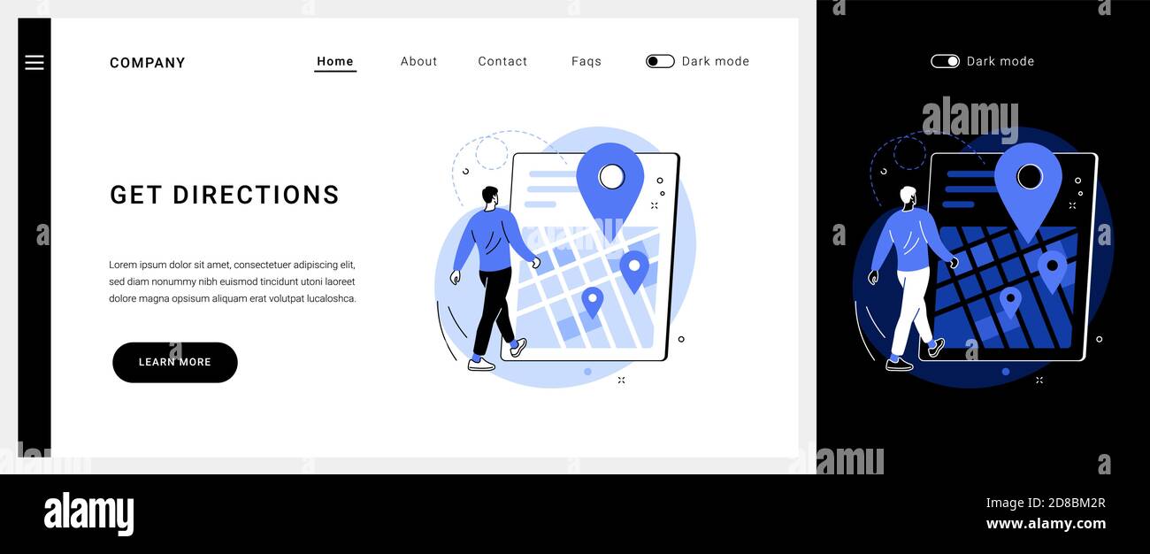 Get directions vector concept landing page Stock Vector Image & Art - Alamy