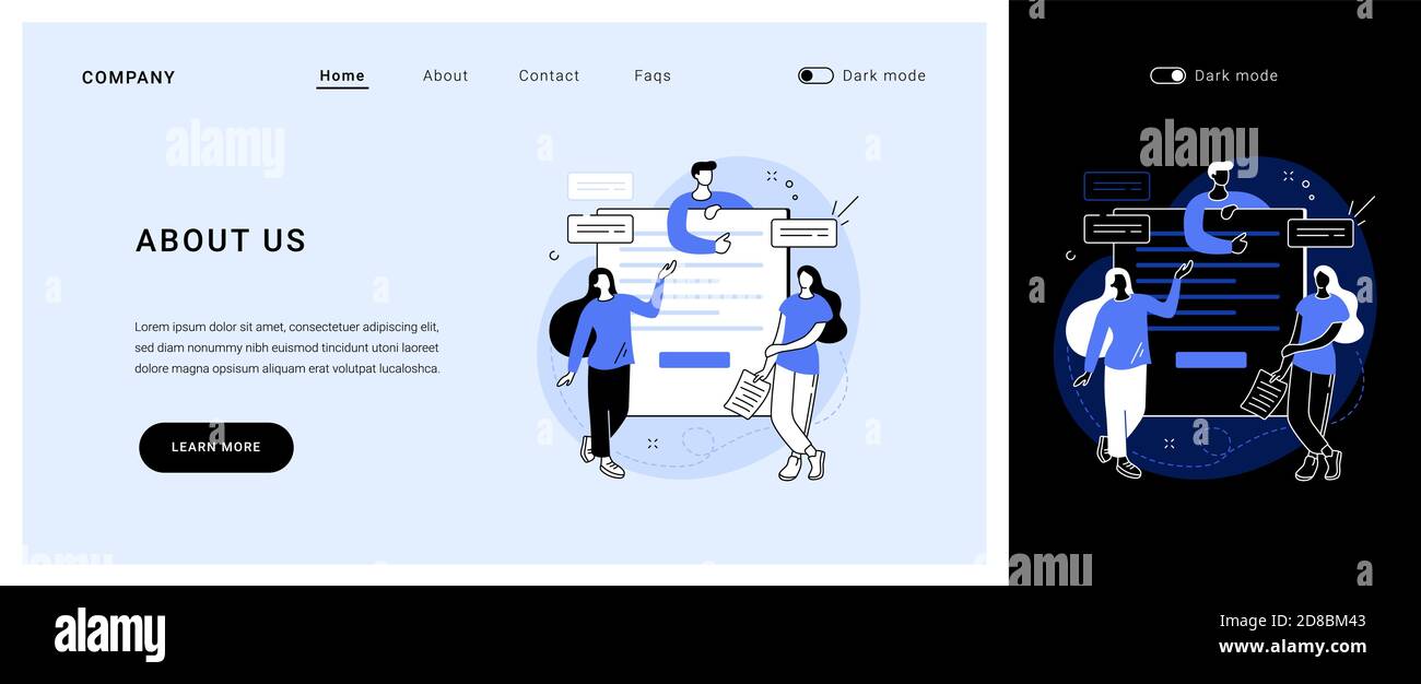 About us vector concept landing page Stock Vector Image & Art - Alamy