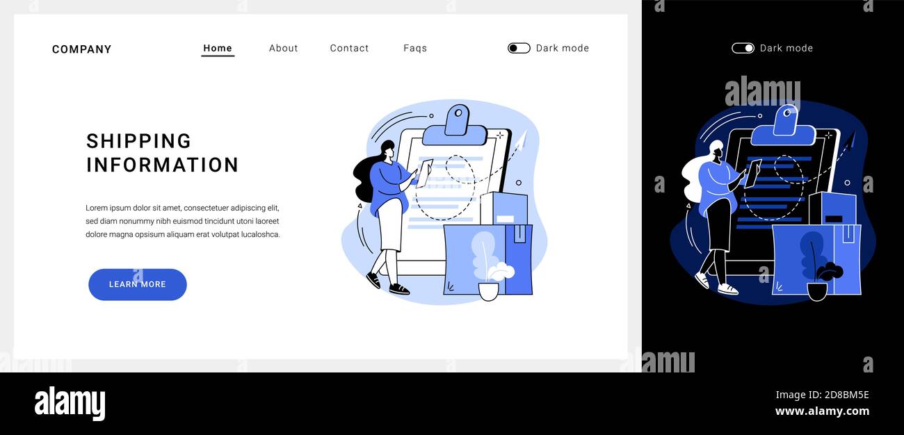 Shipping information vector concept landing page Stock Vector Image ...