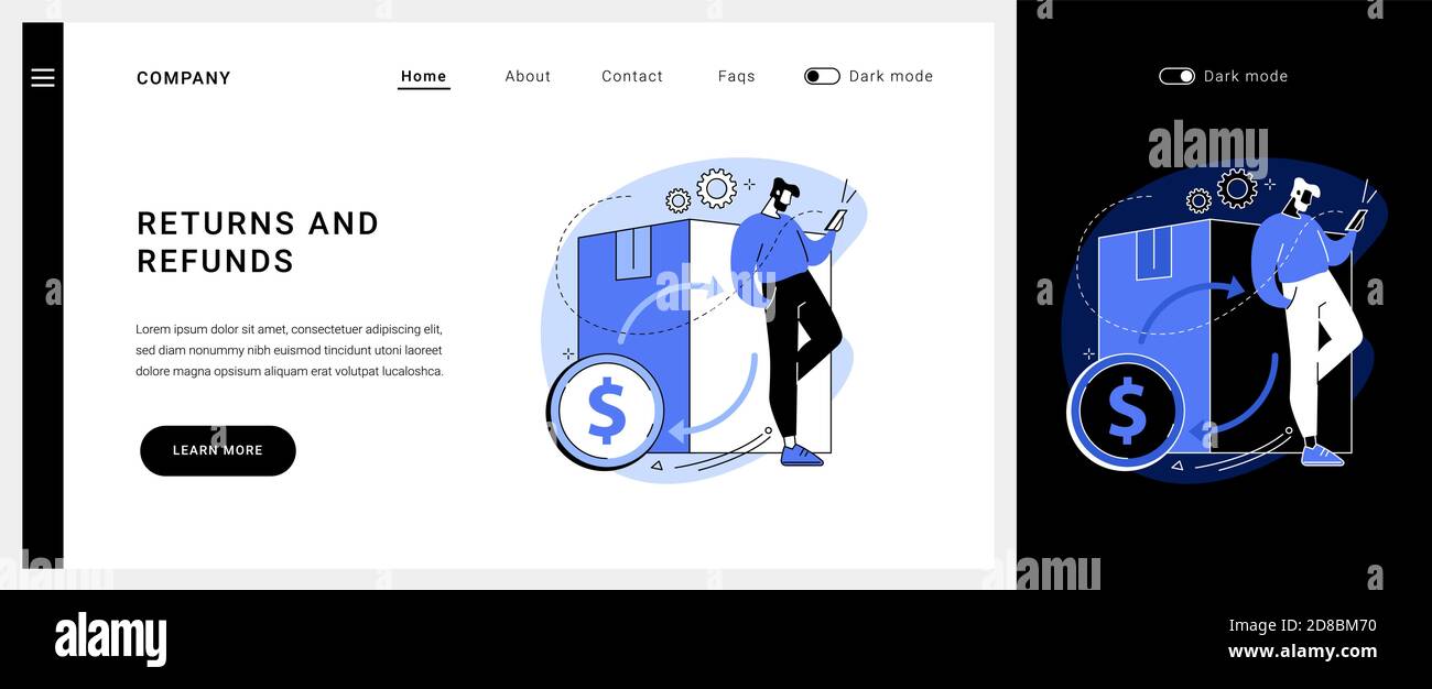 Returns and refunds vector concept landing page Stock Vector Image ...