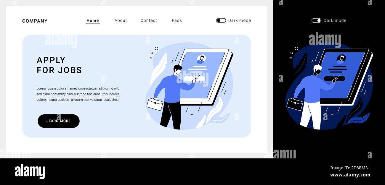 Apply for jobs vector concept landing page Stock Vector Image & Art - Alamy