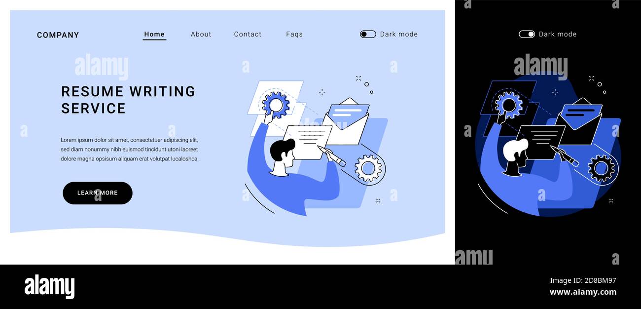 Resume writing service vector concept landing page Stock Vector Image ...
