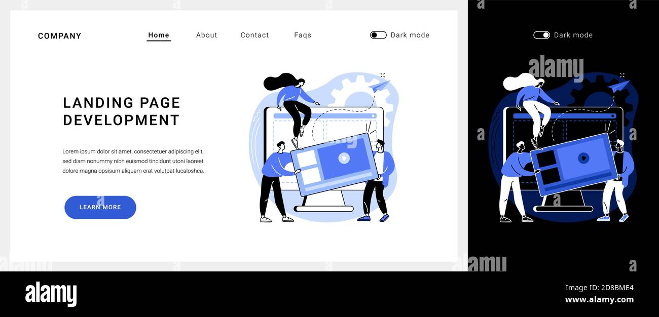 Landing page development vector hi-res stock photography and images - Alamy