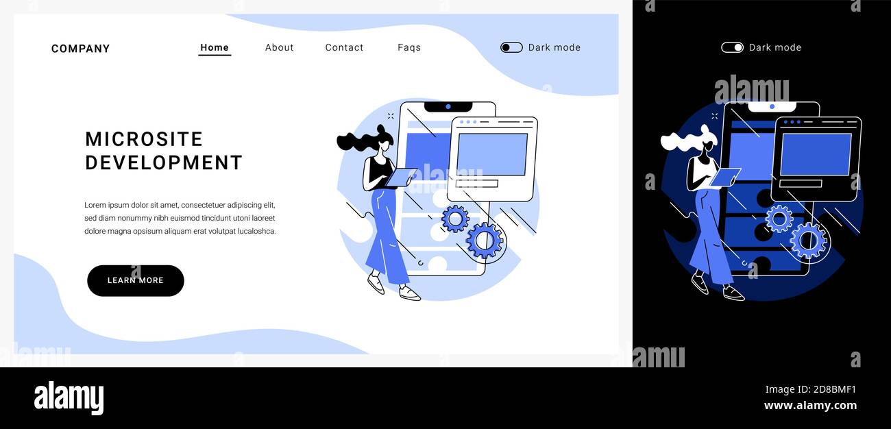 Microsite development vector concept landing page Stock Vector Image & Art - Alamy