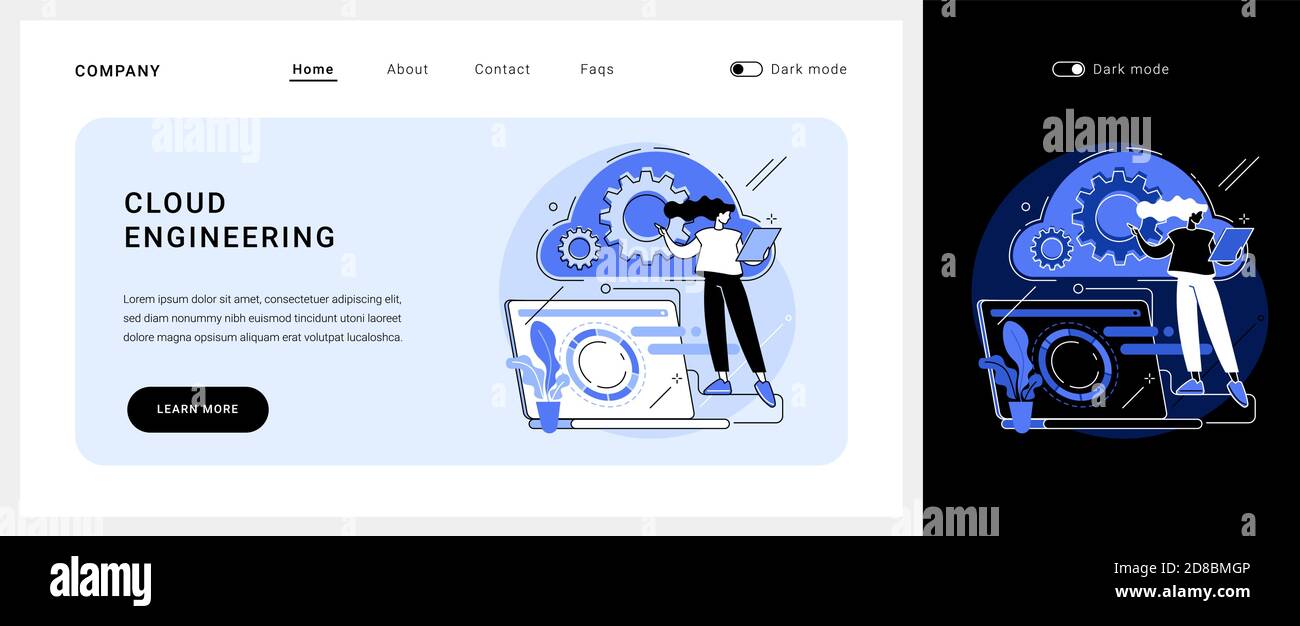 Cloud engineering vector concept landing page Stock Vector Image & Art ...