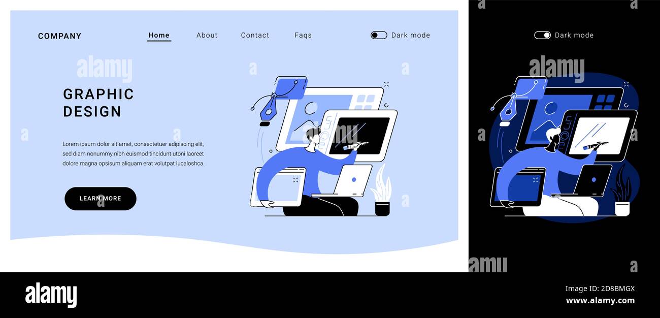 Graphic design vector concept landing page Stock Vector Image & Art - Alamy