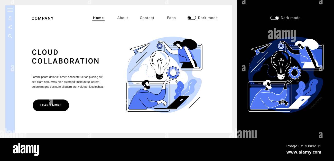 Cloud collaboration vector concept landing page Stock Vector Image & Art - Alamy