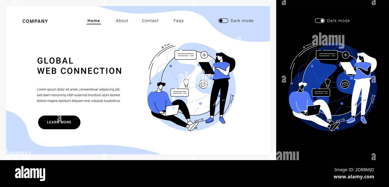 Global web connection vector concept landing page Stock Vector Image ...