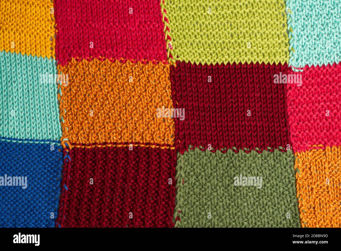 Full Frame Shot Of Multi Colored Patterned Woolen Textile Stock Photo ...