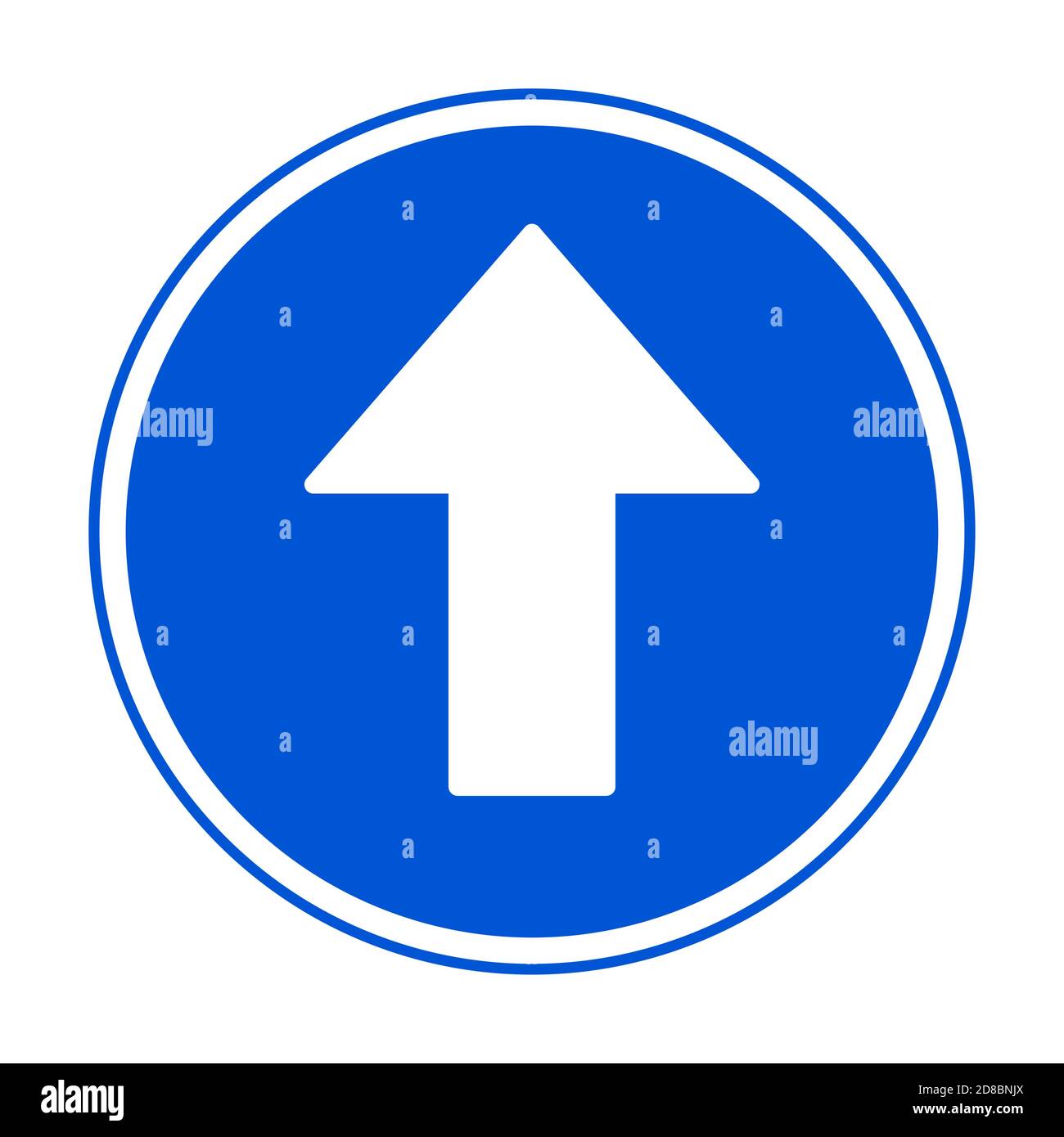 Blue Round One Way Arrow Sign. Vector Image Stock Vector Image & Art ...
