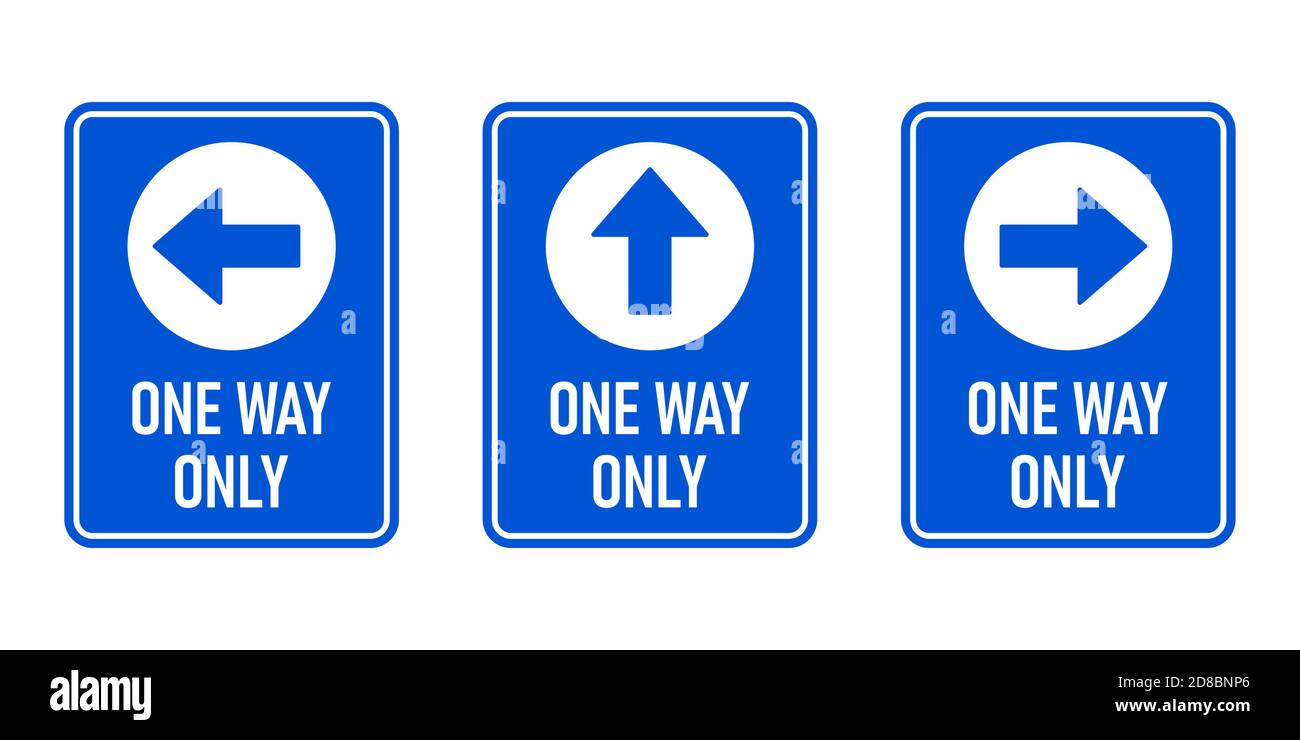 Ahead Only One Way Traffic Sign Drive Straight Vector Image, 50% OFF
