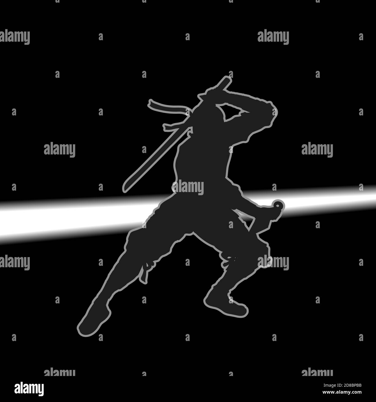 A Japanese Ninja And The Flash Of The Dagger Stock Vector Image & Art ...