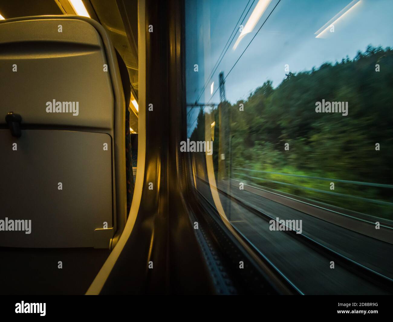 Amazing shot of a forest landscape view from a train window Stock Photo ...