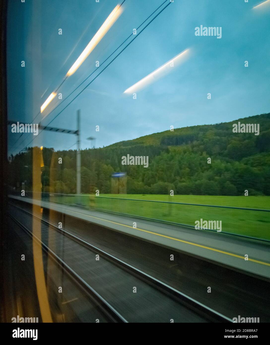 Amazing shot of a forest landscape view from a train window Stock Photo ...