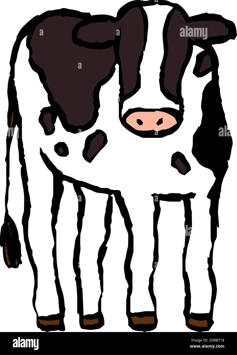 This is a illustration of Realistic hand-painted Holstein cow Stock ...