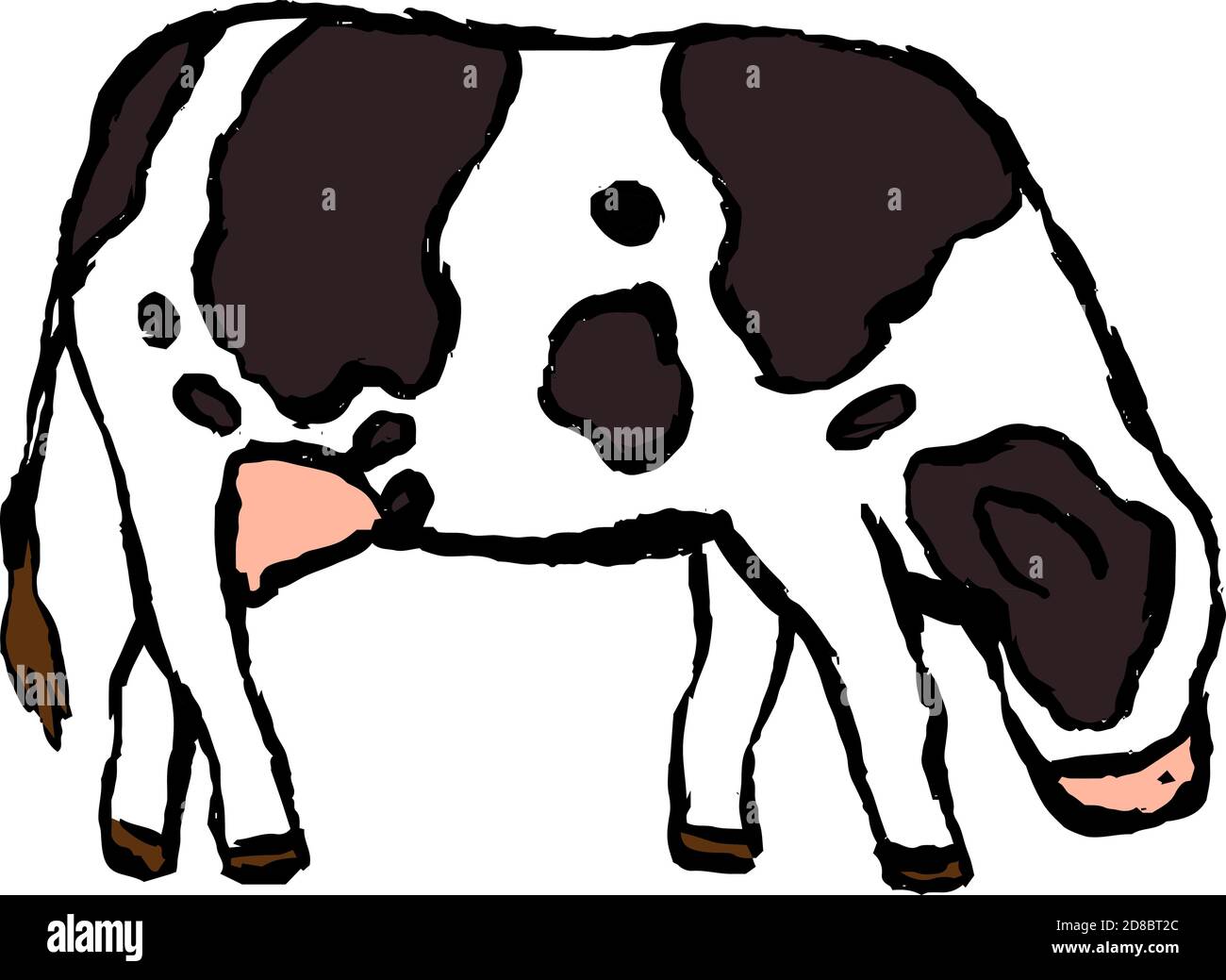 This is a illustration of Realistic hand-painted Holstein cow Stock ...
