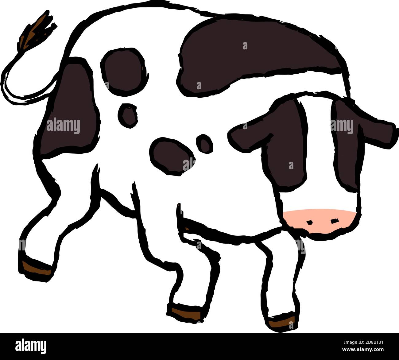 This is a illustration of Realistic hand-painted Holstein cow Stock ...