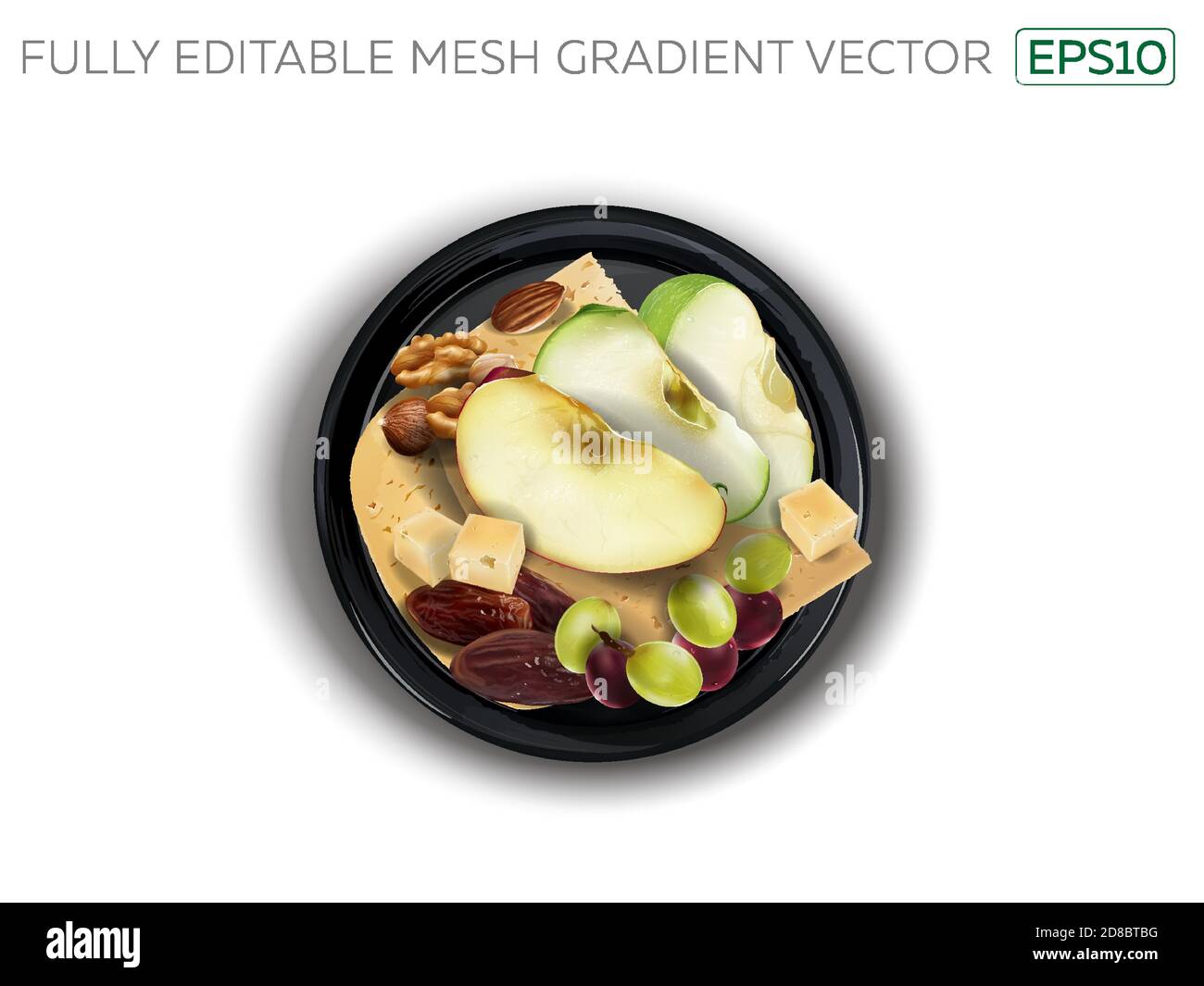 Cheese fruit nuts Stock Vector Images - Alamy