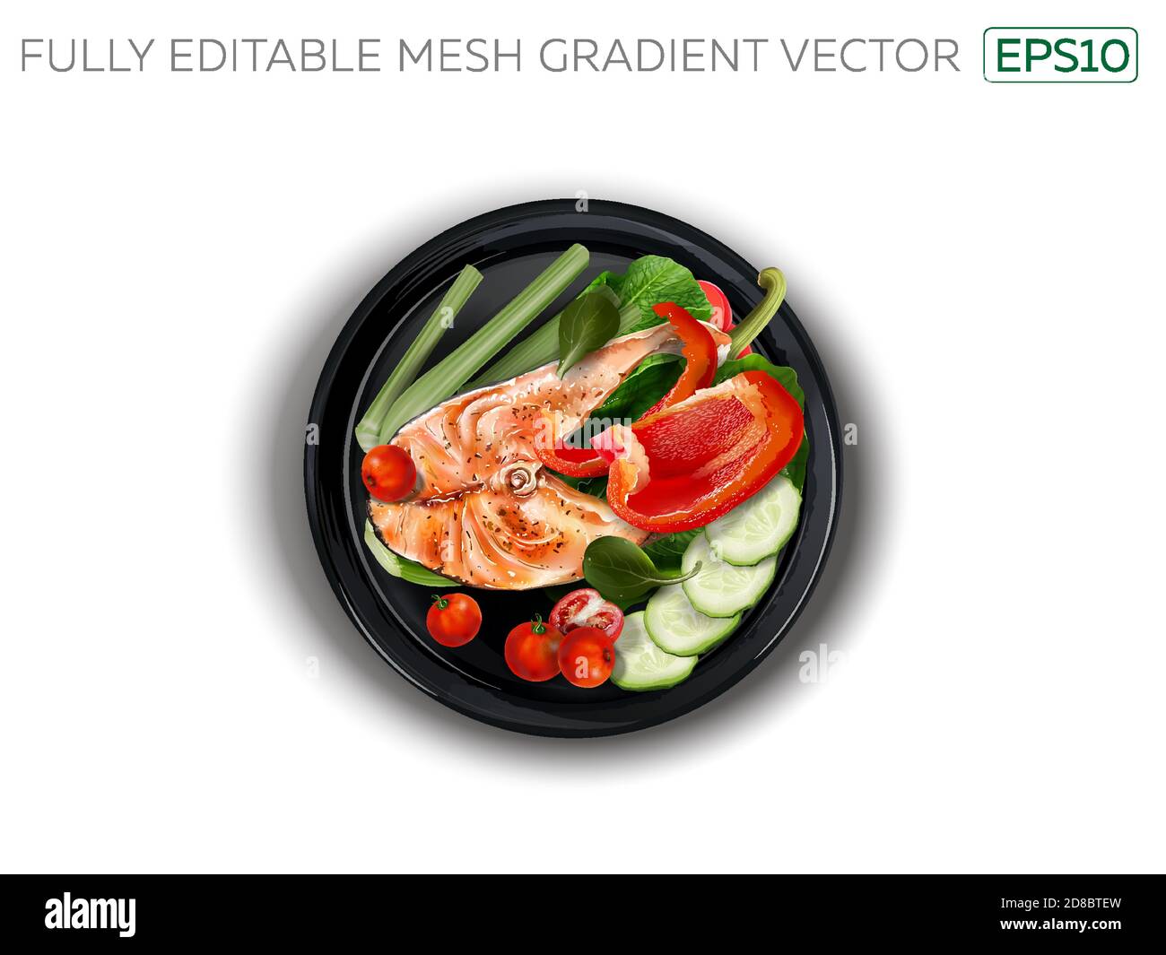 Colorful plate vegetables Stock Vector Images - Alamy