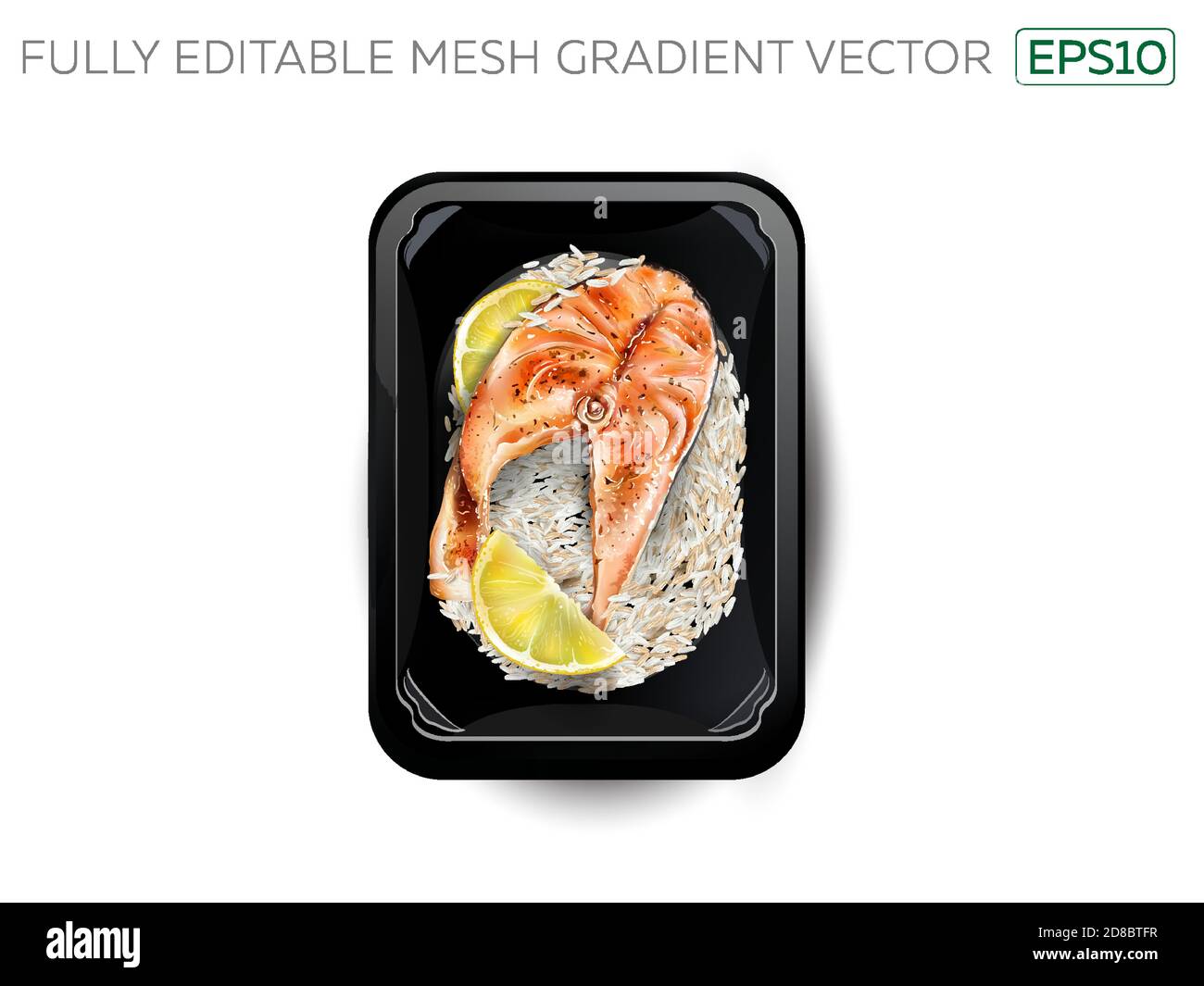 Lunch box rice salmon Stock Vector Images - Alamy