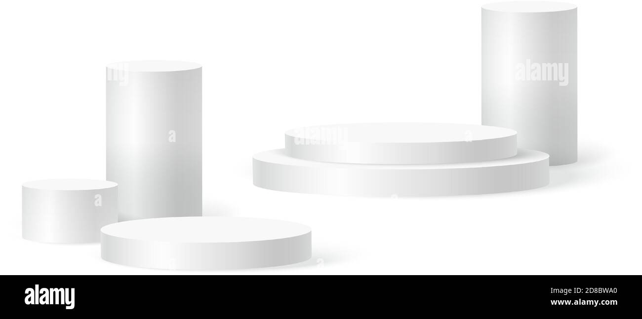 Cylinder podium scene, winner pedestal. White cylinder template for ...