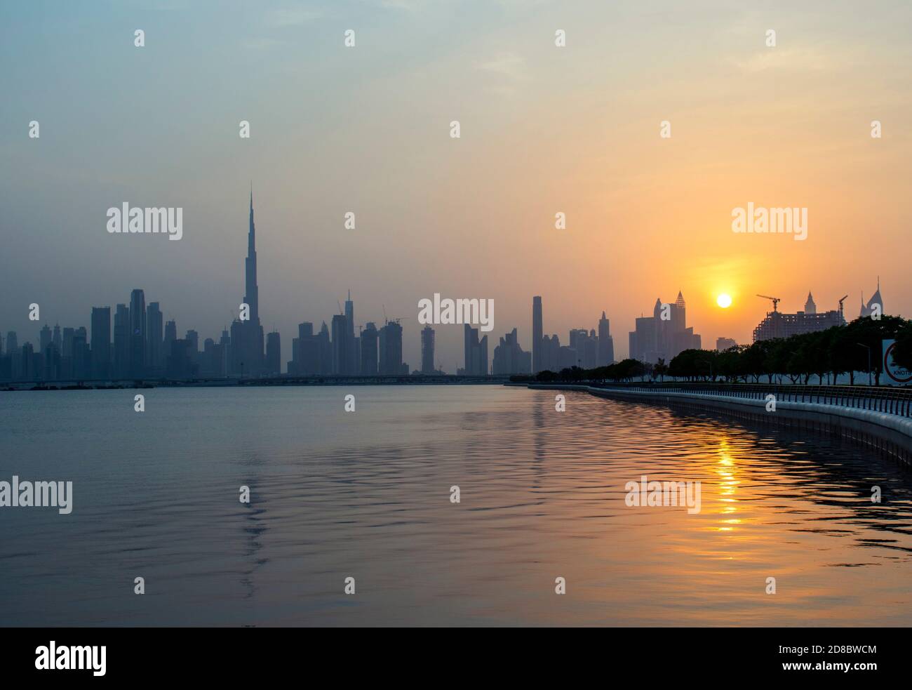 Sunset over a skyline of a beautiful city of Dubai. UAE. Outdoors Stock ...