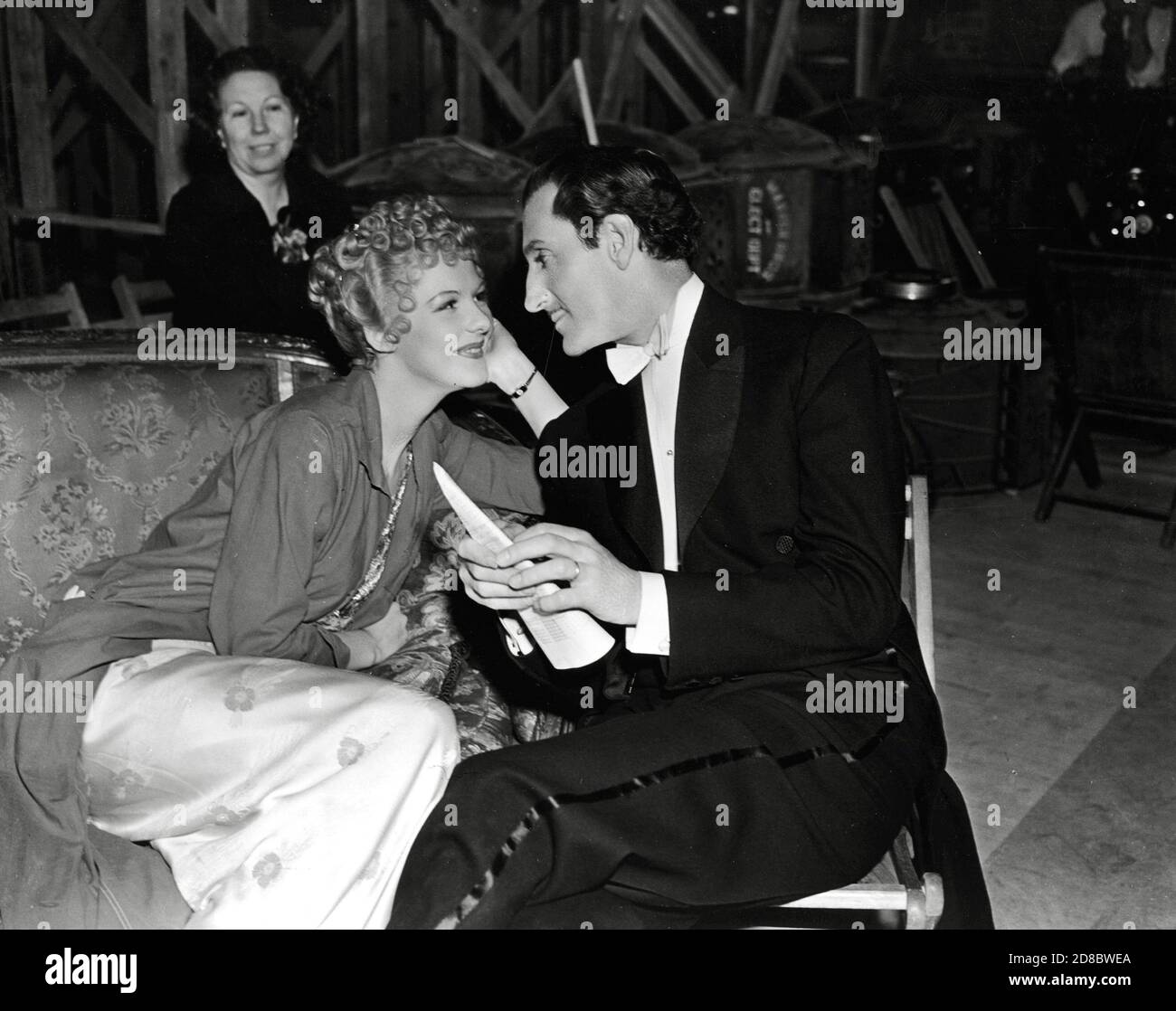 Basil Rathbone and Veda Ann Borg on the set of, "Confession" (1937 ...