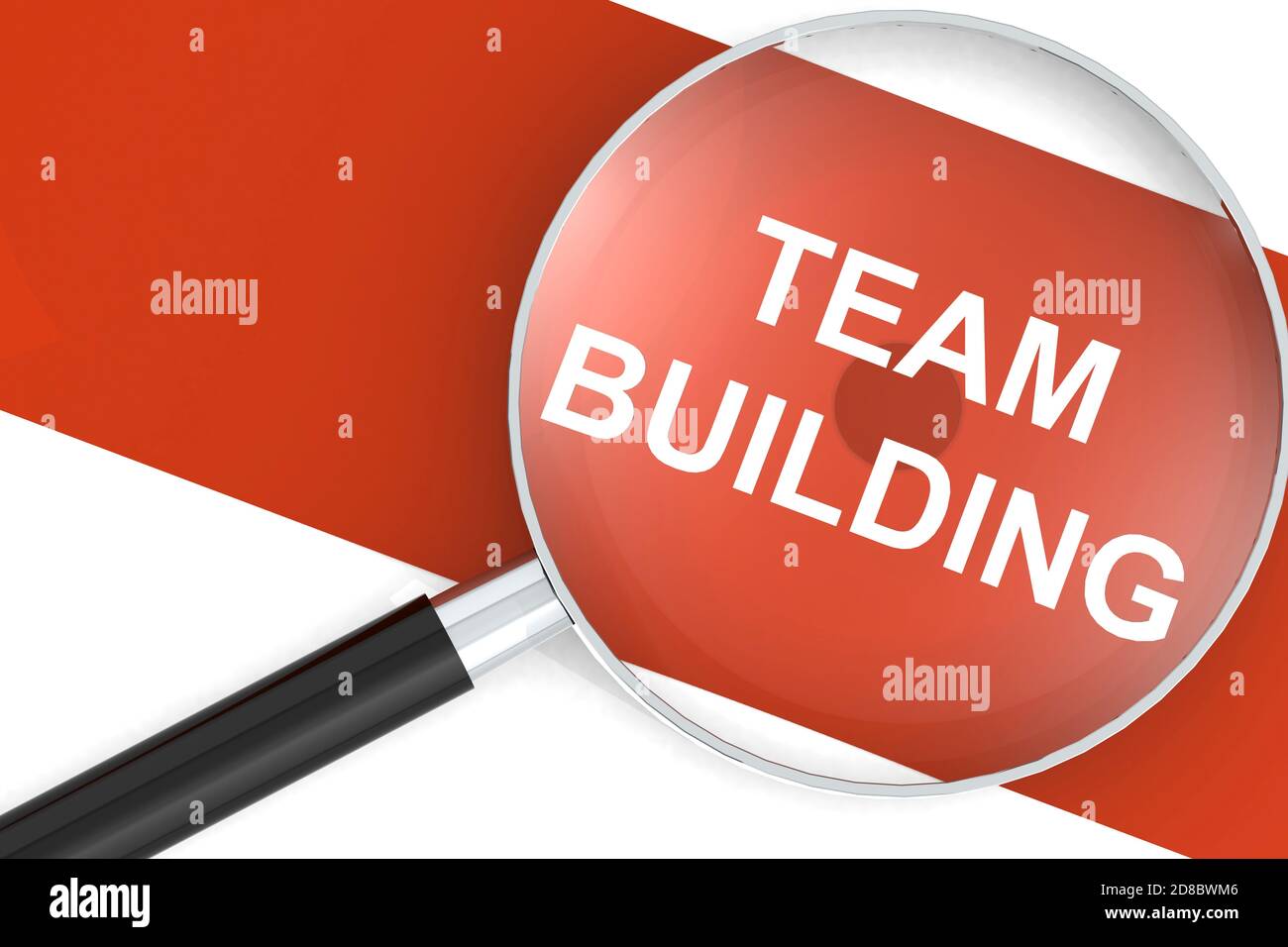 Team building word under magnifying glass., 3d rendering Stock Photo ...
