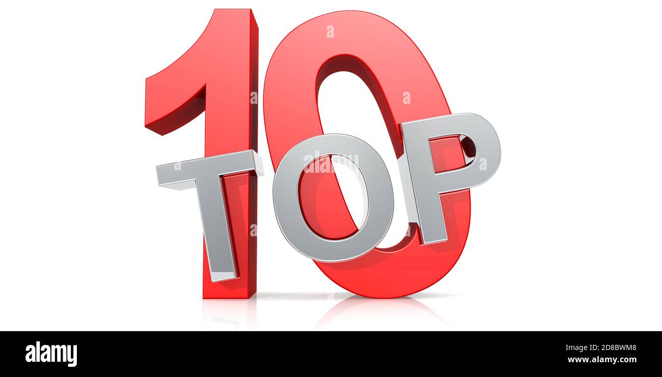 Top 10 word isolated on white background, 3D rendering Stock Photo - Alamy