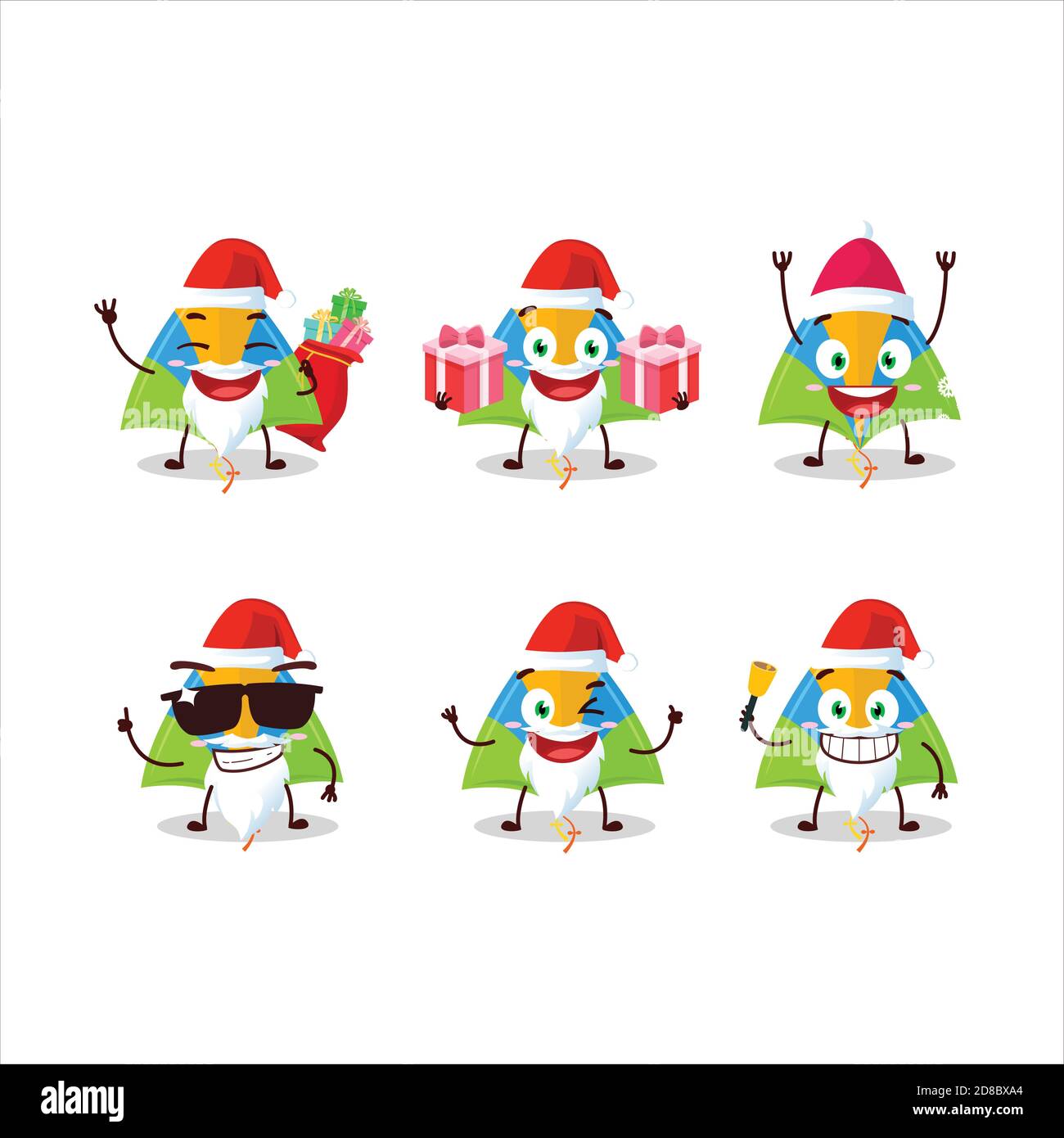 Santa Claus emoticons with kite cartoon character Stock Vector Image ...