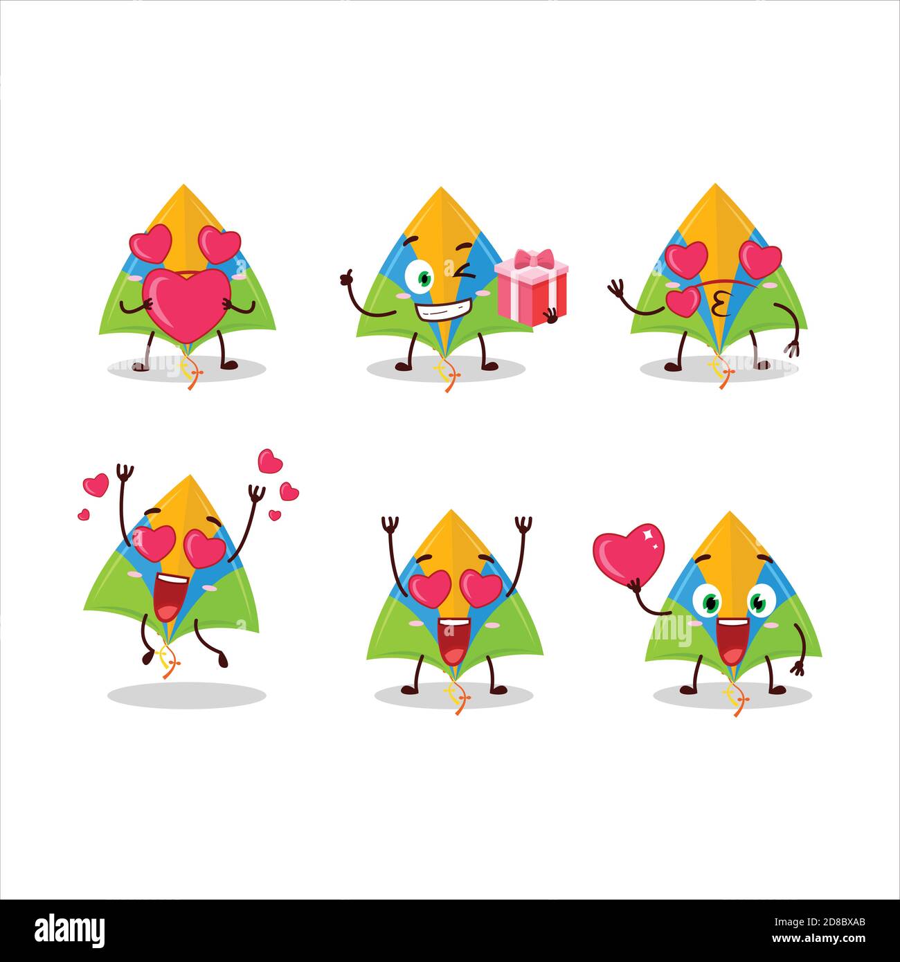 Kite cartoon character with love cute emoticon Stock Vector Image & Art ...