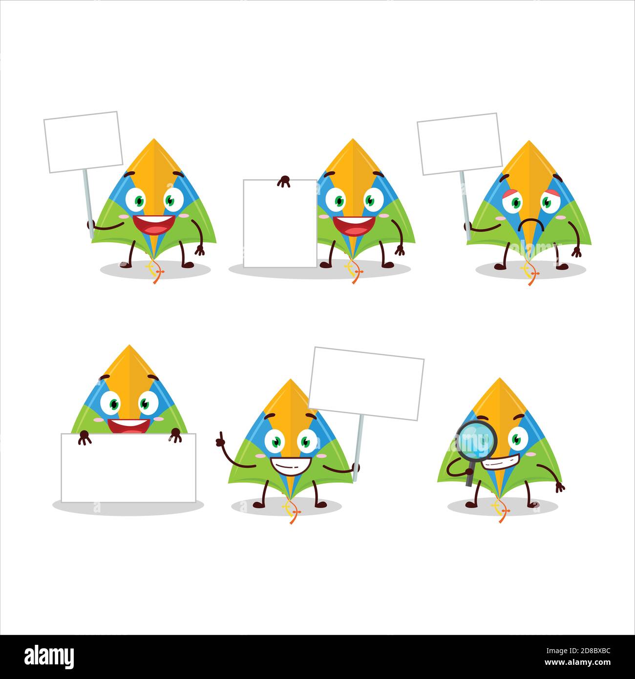 Kite cartoon in character bring information board Stock Vector Image ...