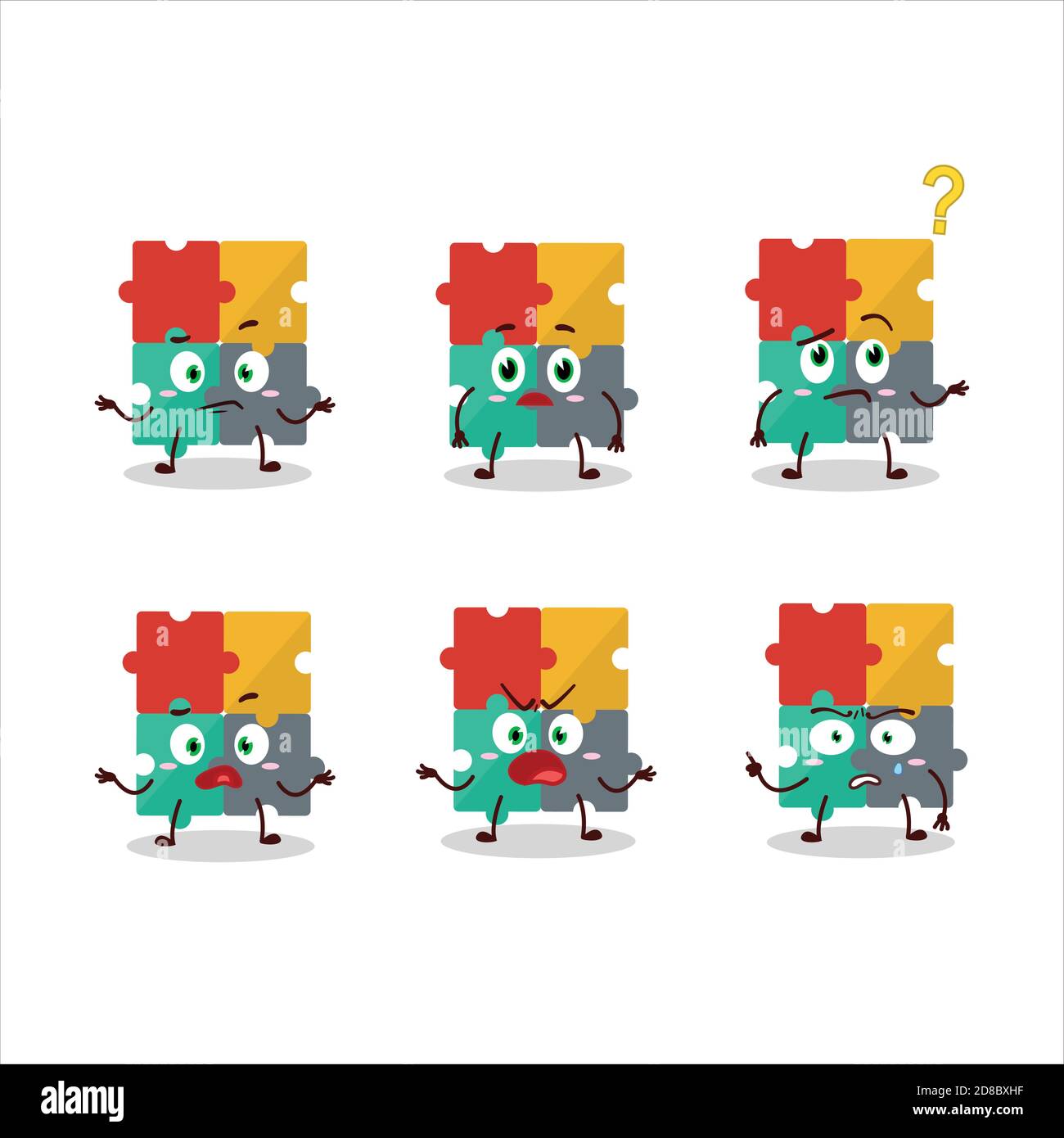 Cartoon character of puzzle with what expression Stock Vector Image ...