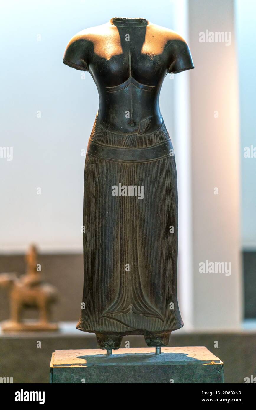 The bronze Buddha statue of the Champa culture in the 9th century. This ...