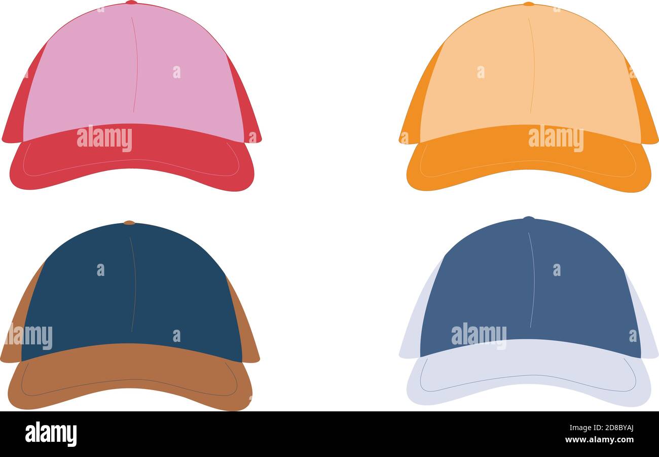 Colorful caps vector isolated on white background Stock Vector Image ...
