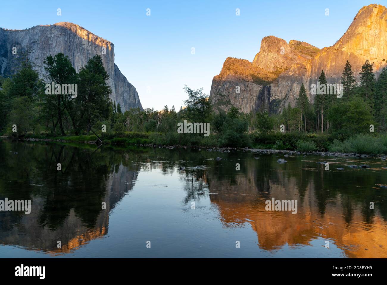 el capitan at sunset from valley view in yosemite national park of ...