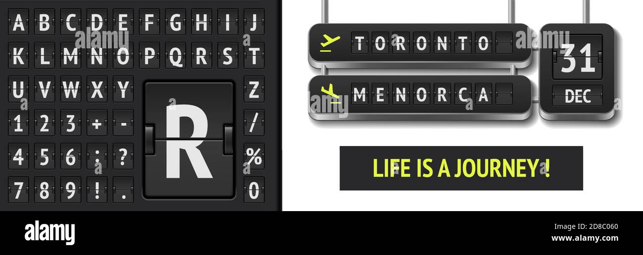 Realistic flip airport and train board template with Date of departure ...