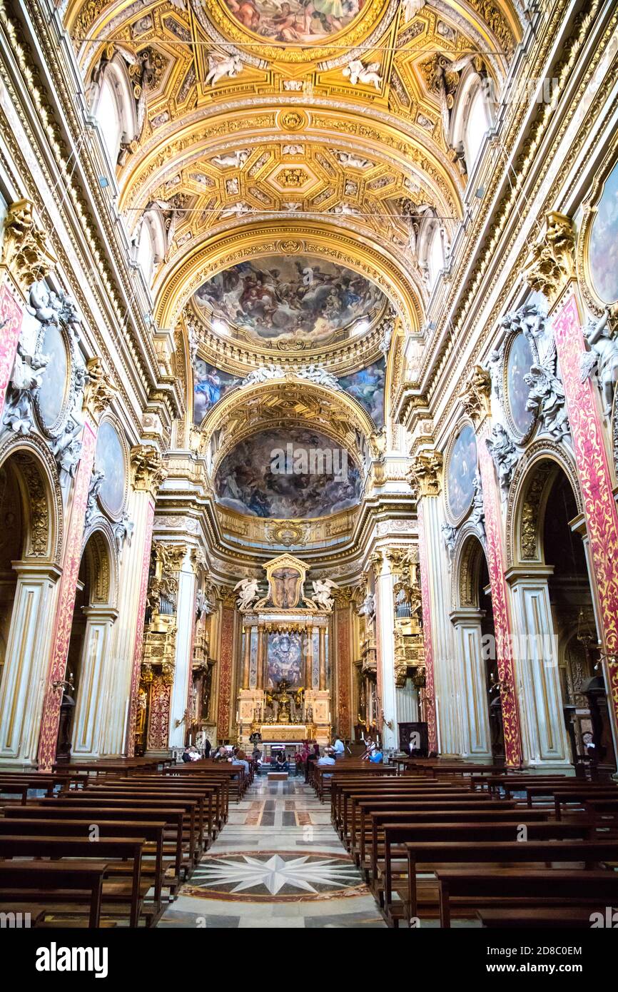 The nave of Chiesa Nuova also known as Santa Maria in Vallicella in ...