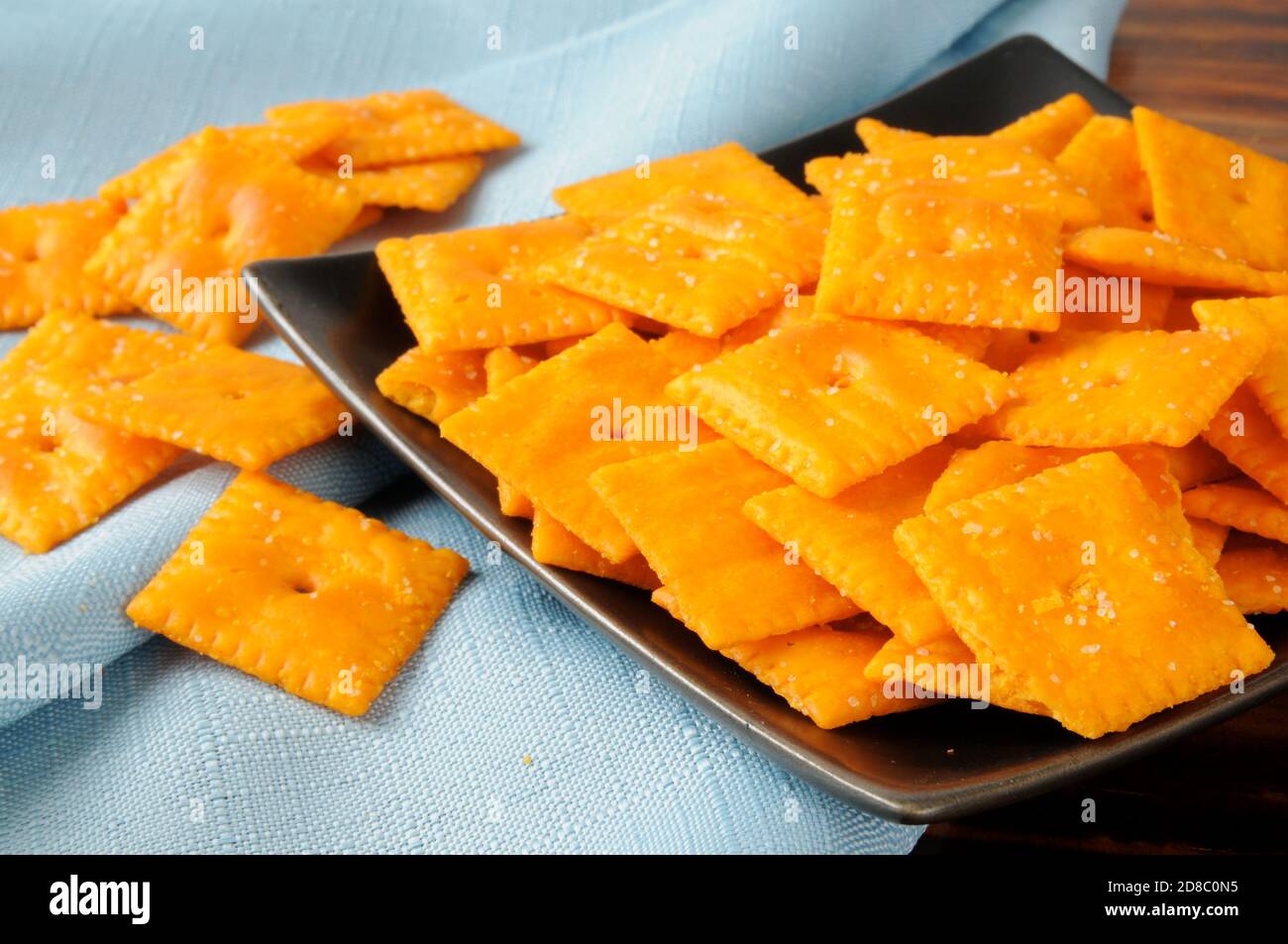 A snack dish of cheese flavored crackers Stock Photo - Alamy