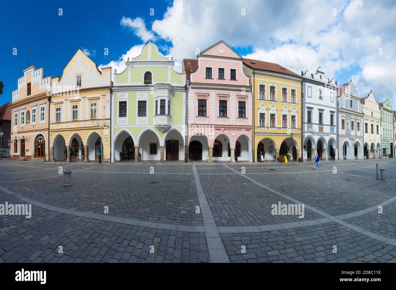 Downtown in Trebon. This is a historical town in South Bohemian Region ...
