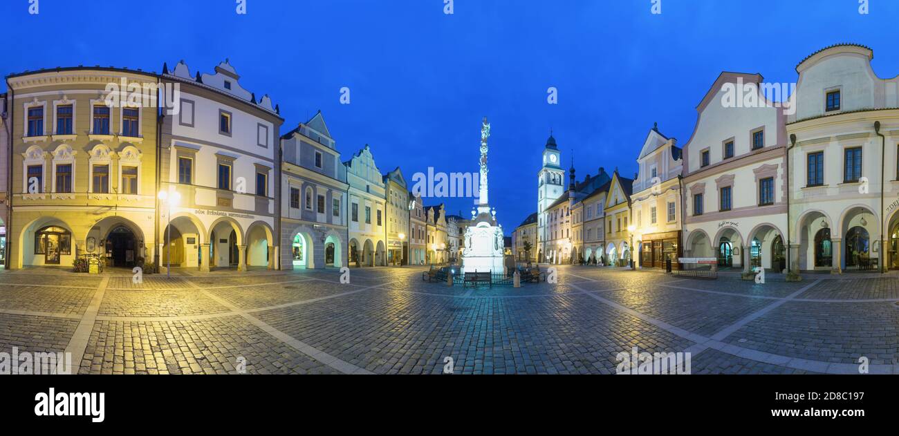 Downtown in Trebon. This is a historical town in South Bohemian Region ...