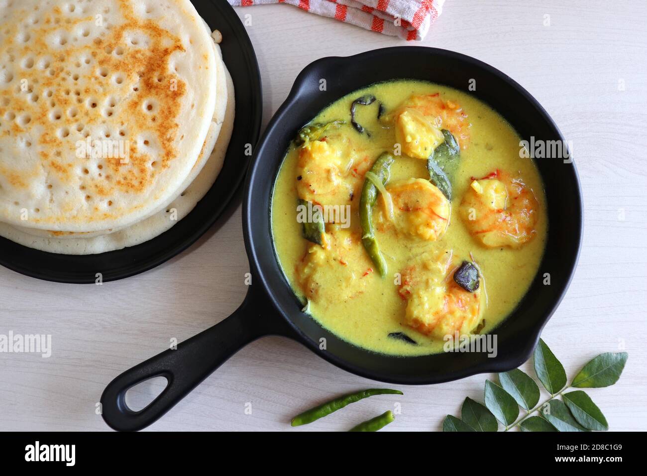 Yellow Prawns or Shrimp curry served with Amboli or Soft Dosa. Prawns ...